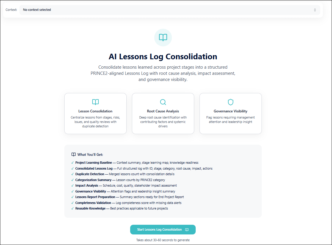 AI Lessons Log Consolidation – Techno PM - Project Management Templates ...
