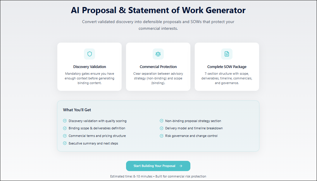 AI Proposal & Statement of Work Generator – Techno PM - Project ...