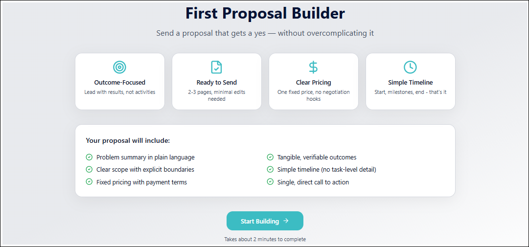 First Proposal Builder – Techno PM - Project Management Templates Download