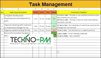 Task Management Templates Free Download – Techno PM - Project ...