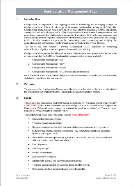 Project Configuration Management Pack – Techno PM - Project Management ...