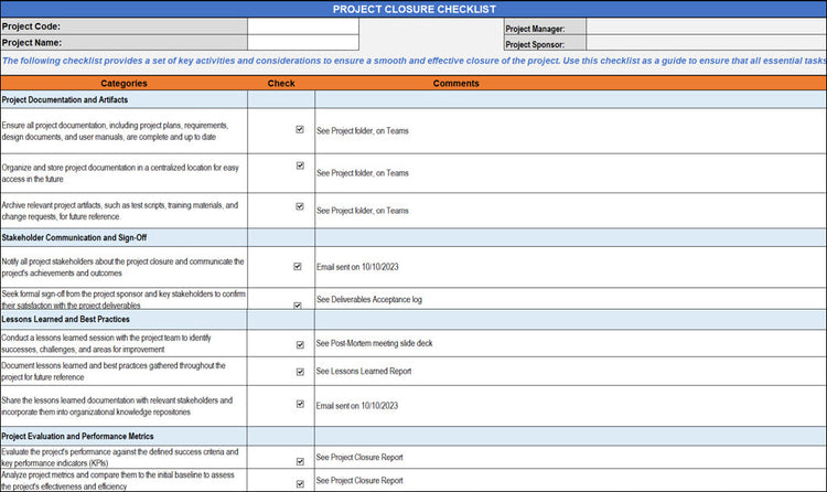 Project Closure Toolkit – Techno PM - Project Management Templates Download
