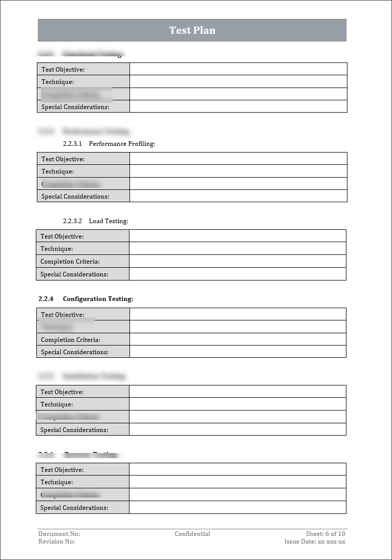 Test Plan Template – Techno PM - Project Management Templates Download