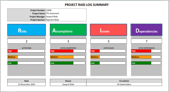 RAID Management Pack – Techno PM - Project Management Templates Download
