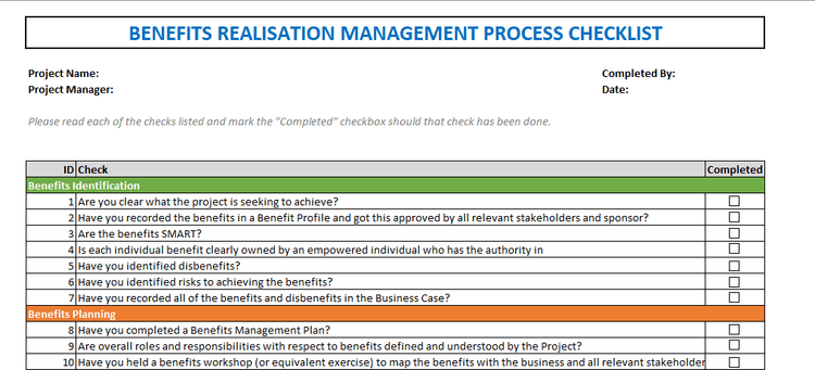 Project Benefits Pack – Techno PM - Project Management Templates Download