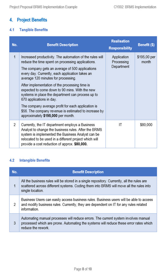 Project Proposal BRMS Implementation Template – Techno PM - Project ...