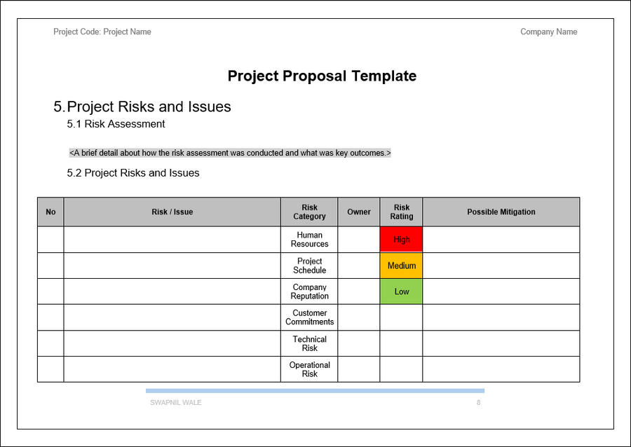 Project Proposal Word Template – Techno PM - Project Management ...