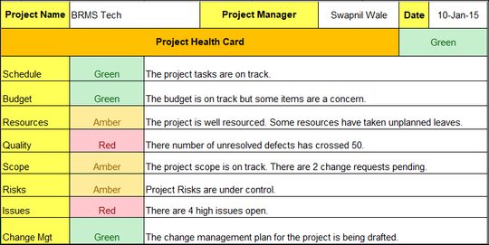 Excel Weekly Status Report Template – Techno PM - Project Management ...