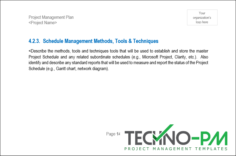 Project Management Plan (PMP) Template – Techno PM - Project Management ...