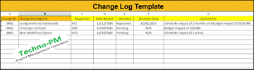 Project Change Log Template – Techno PM - Project Management Templates ...